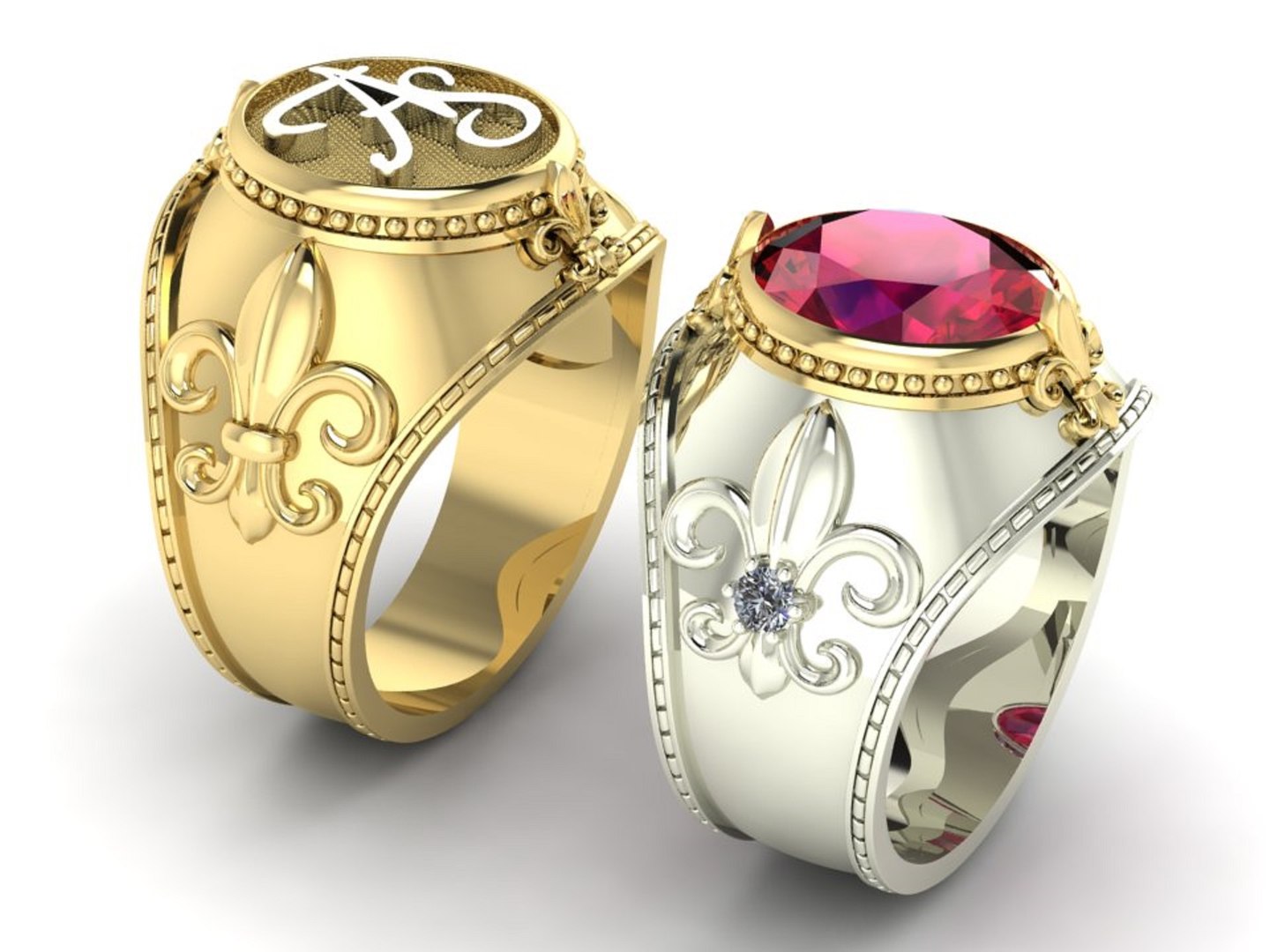 3D Signet Ring Royal Lily - TurboSquid 1610016