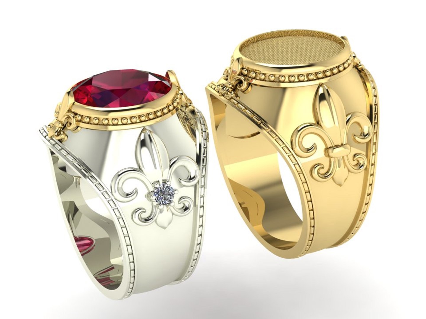 3D Signet Ring Royal Lily - TurboSquid 1610016