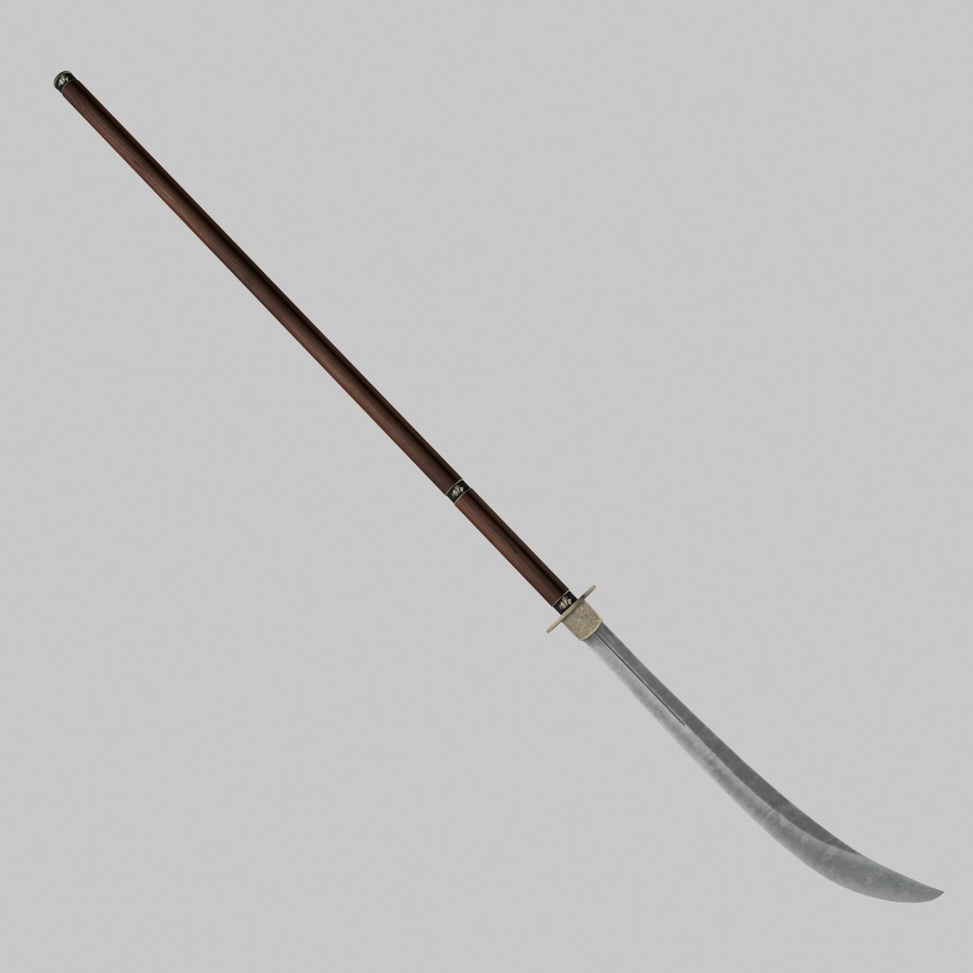 3d Worn Naginata Model