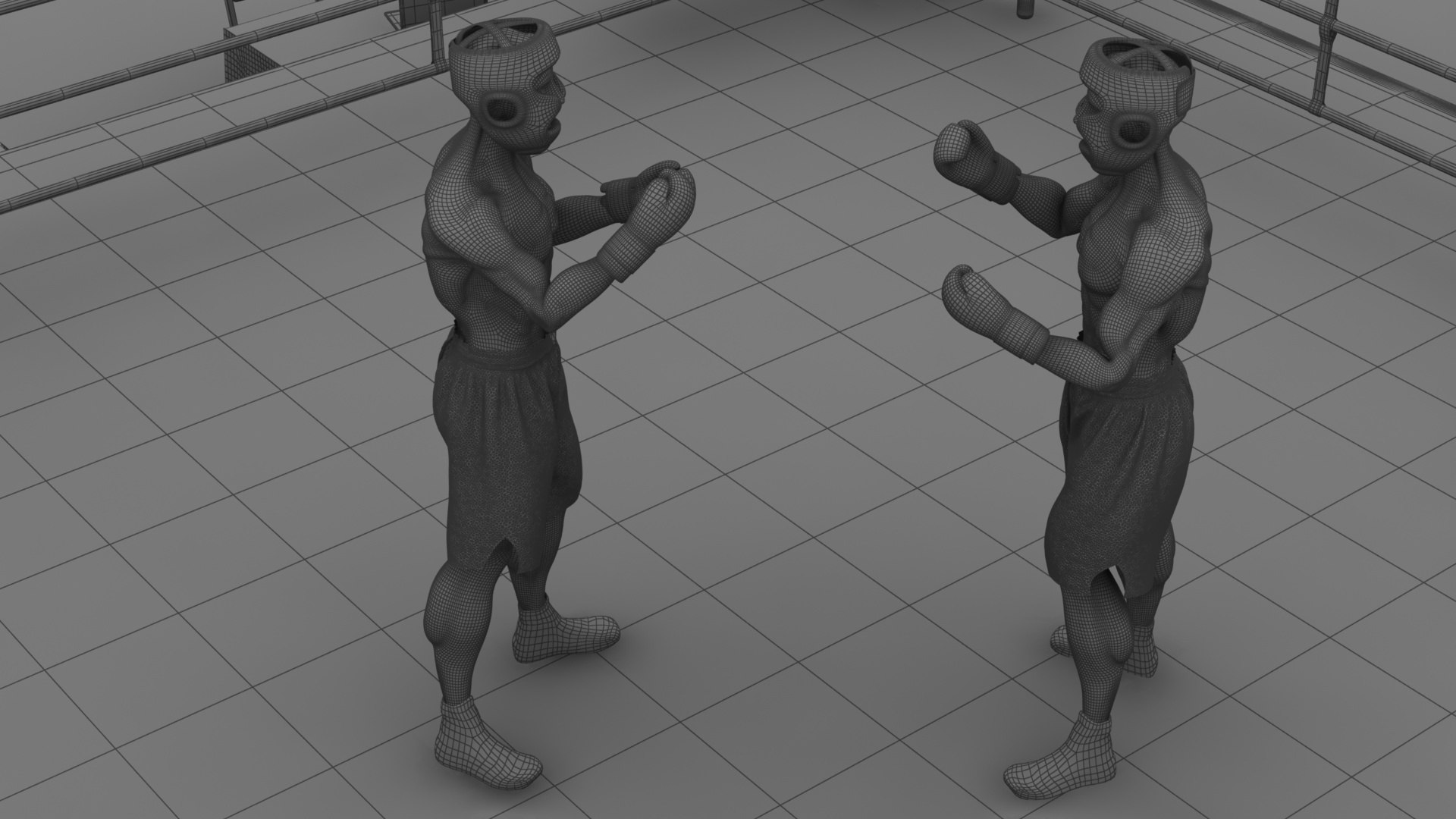 Detailed Boxing Ring with Boxer 3D model - TurboSquid 1960280