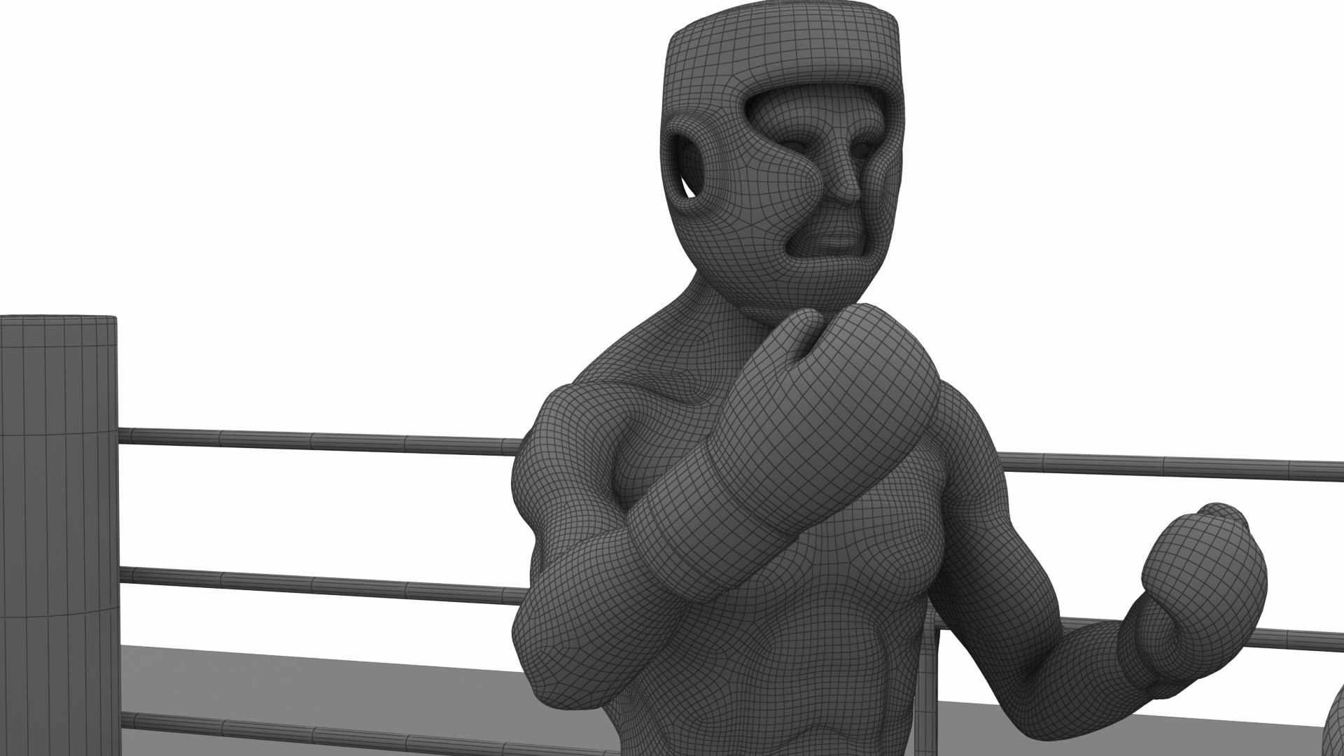 Detailed Boxing Ring with Boxer 3D model - TurboSquid 1960280
