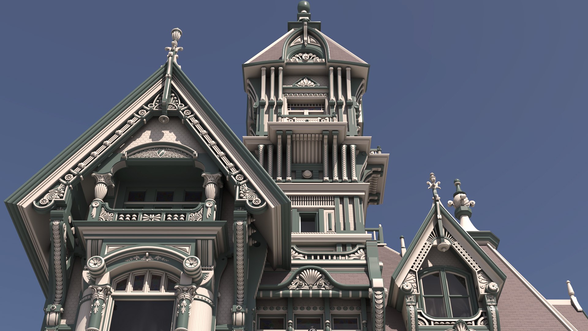 Carson Mansion 3D model - TurboSquid 2010987