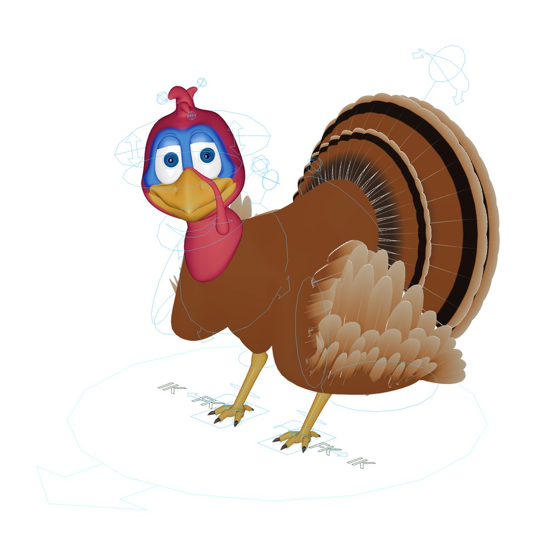 3d Turkey Character Rigged