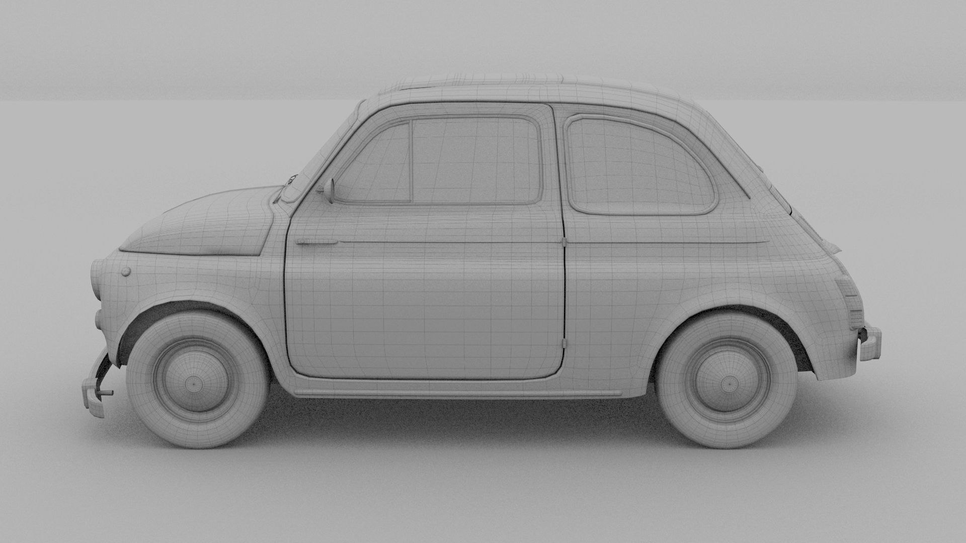 3d rusty 1957 fiat 500