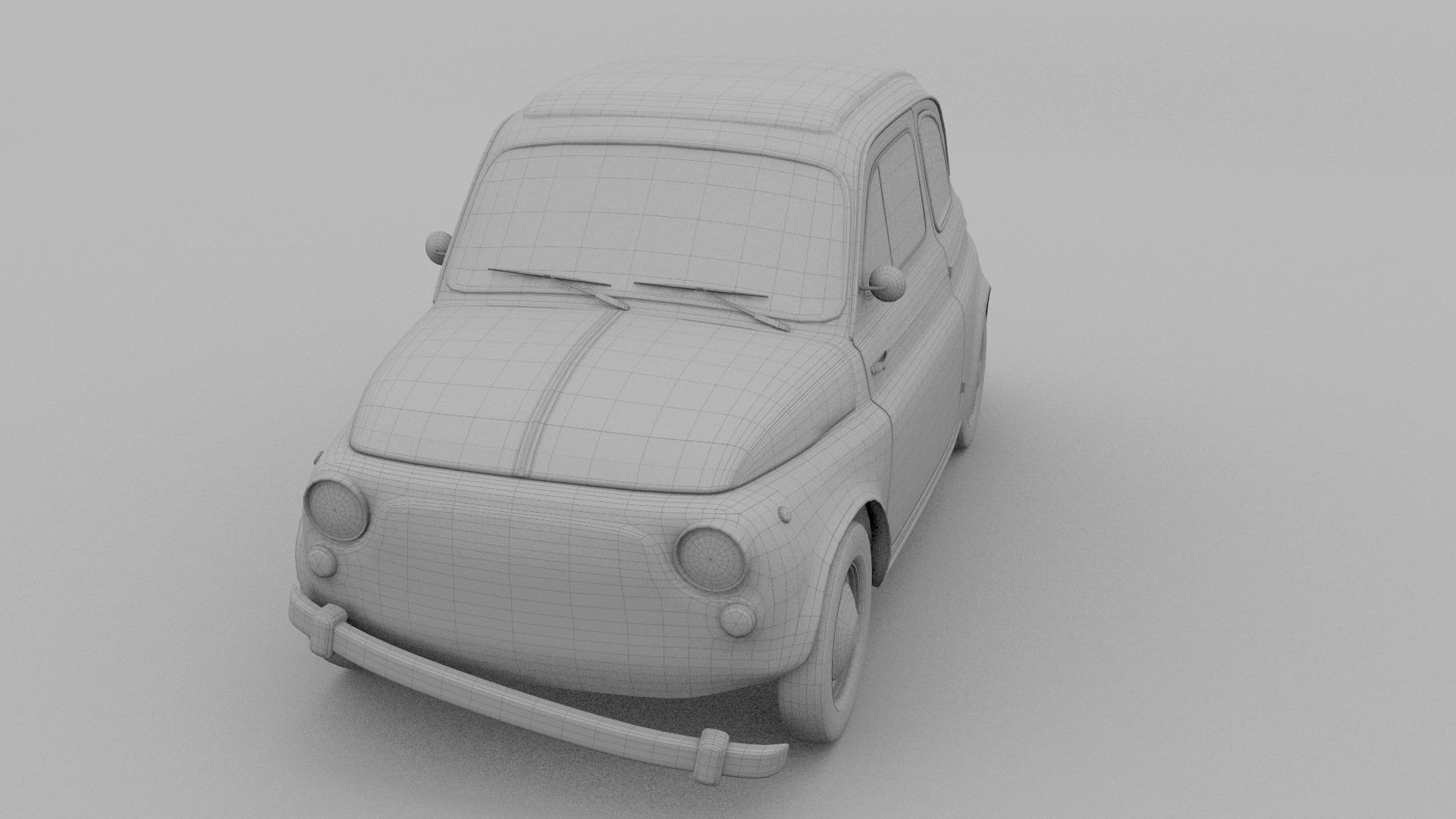 3d rusty 1957 fiat 500