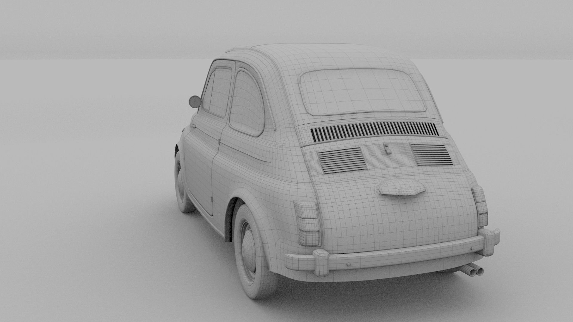 3d rusty 1957 fiat 500