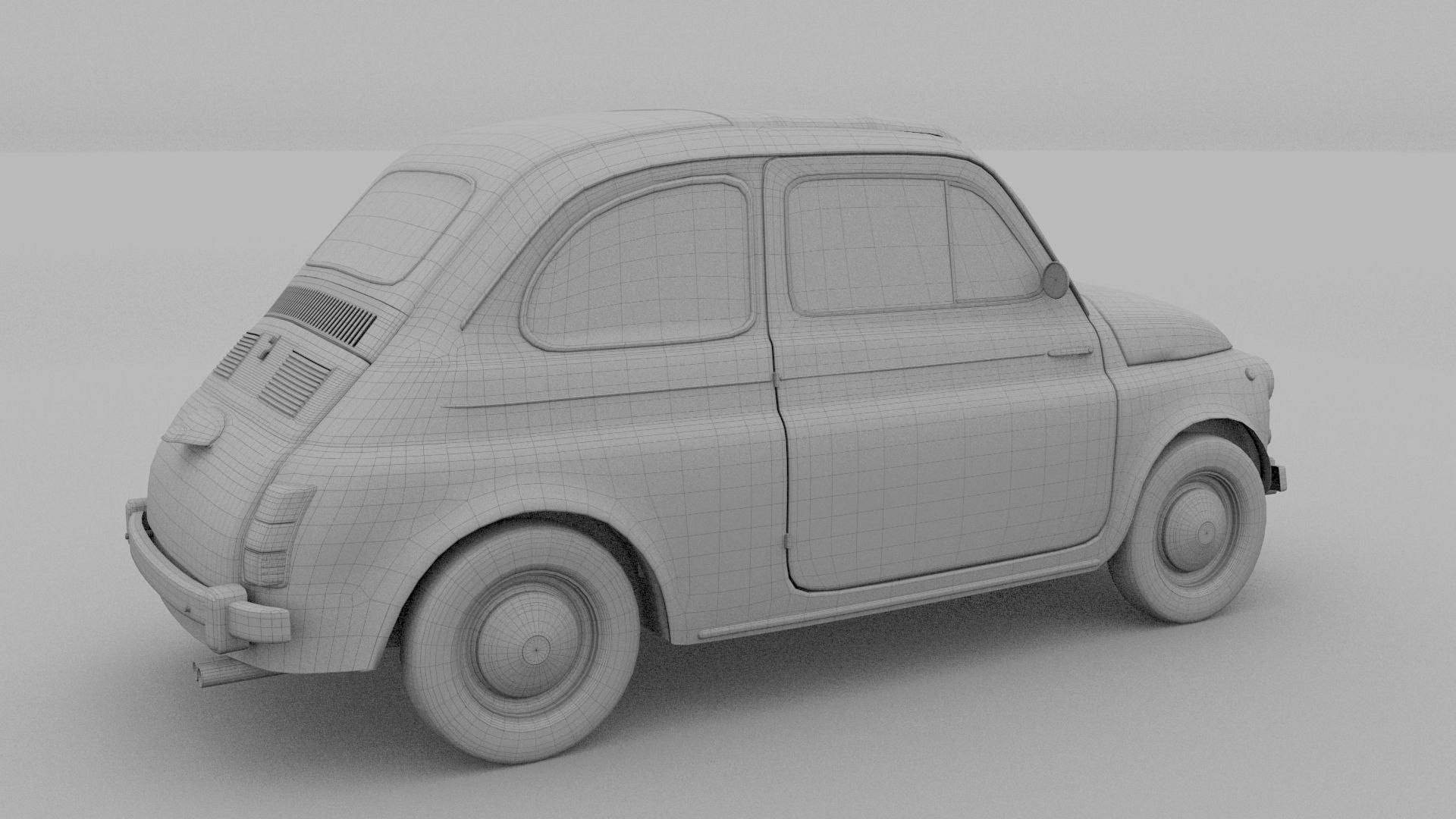 3d rusty 1957 fiat 500