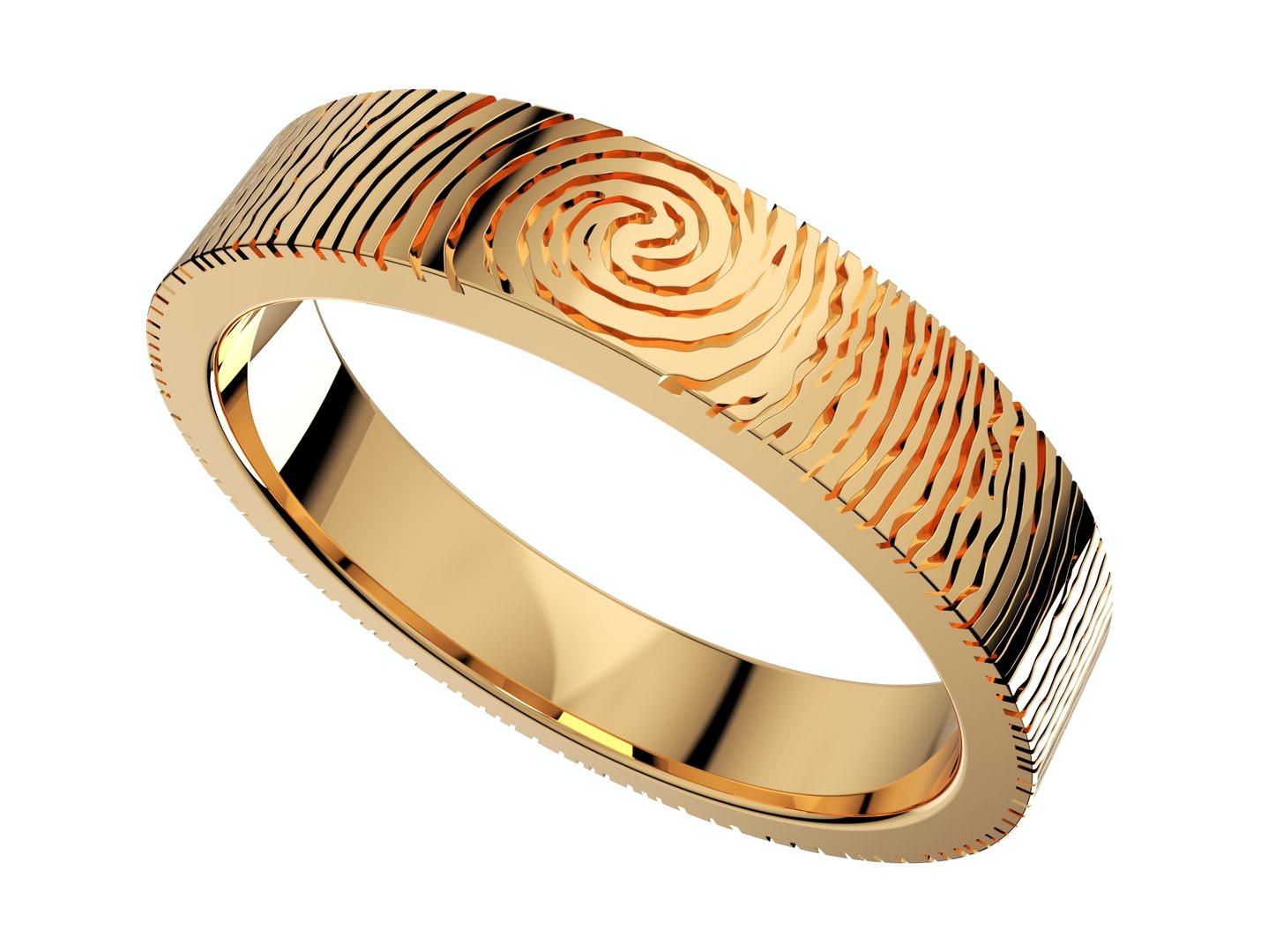 Wedding Set Rings Finger Print Styles CAD Design- CC125M 3D Model ...