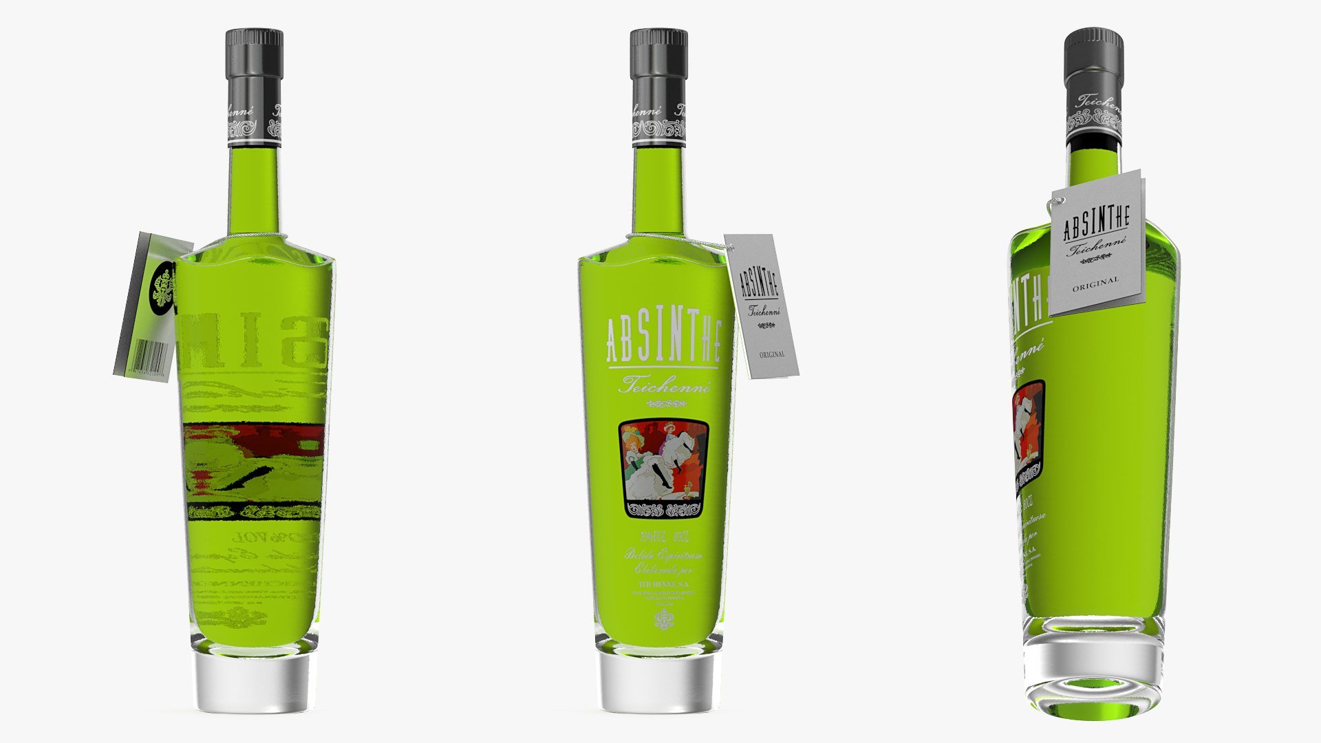 3D alcoholic drinks 2 model - TurboSquid 1676440