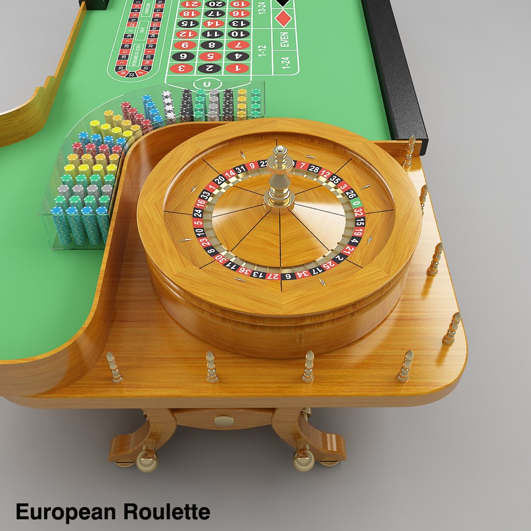 3d Model Roulette Table American European