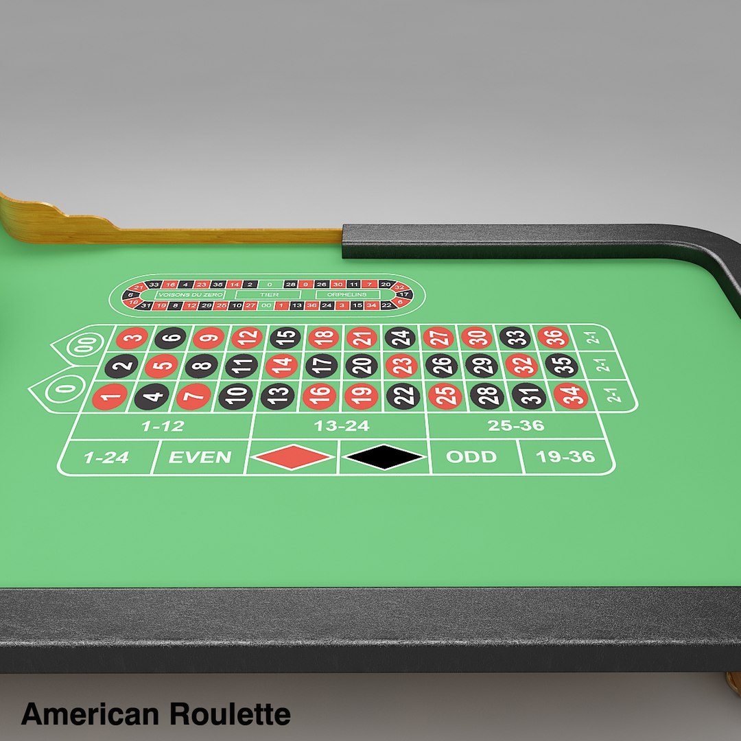 3d Model Roulette Table American European