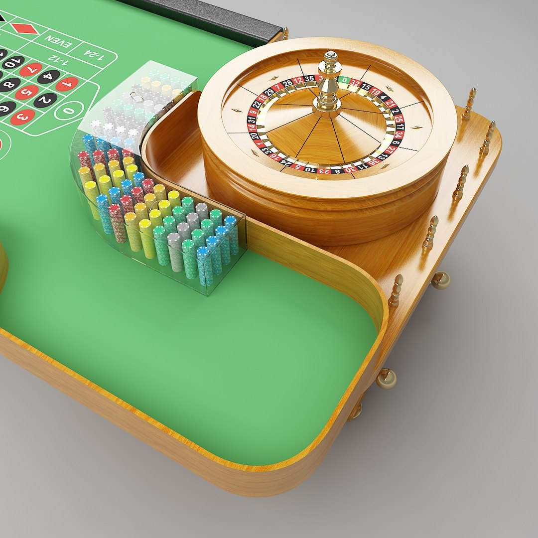 3d Model Roulette Table American European