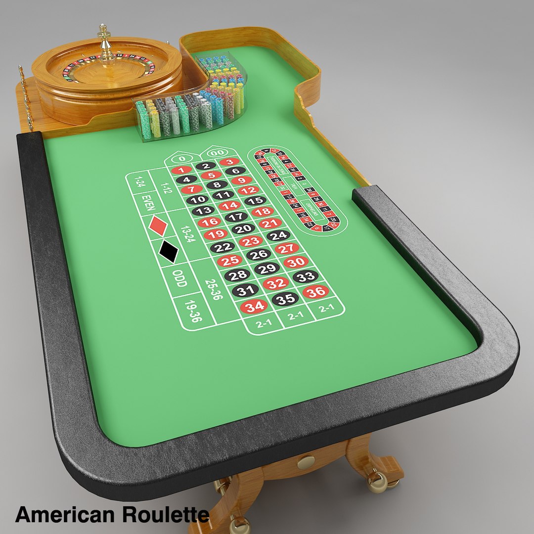3d Model Roulette Table American European
