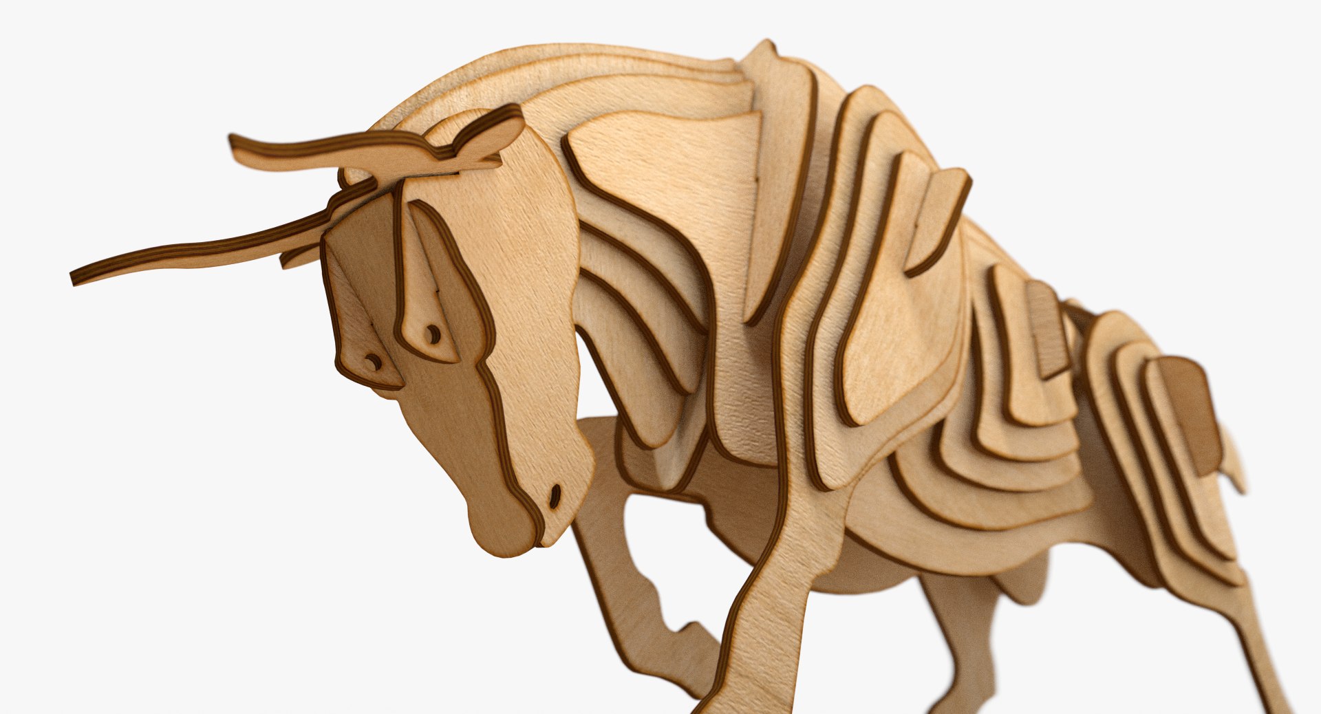 Bull laser cut animation 3D - TurboSquid 1296188