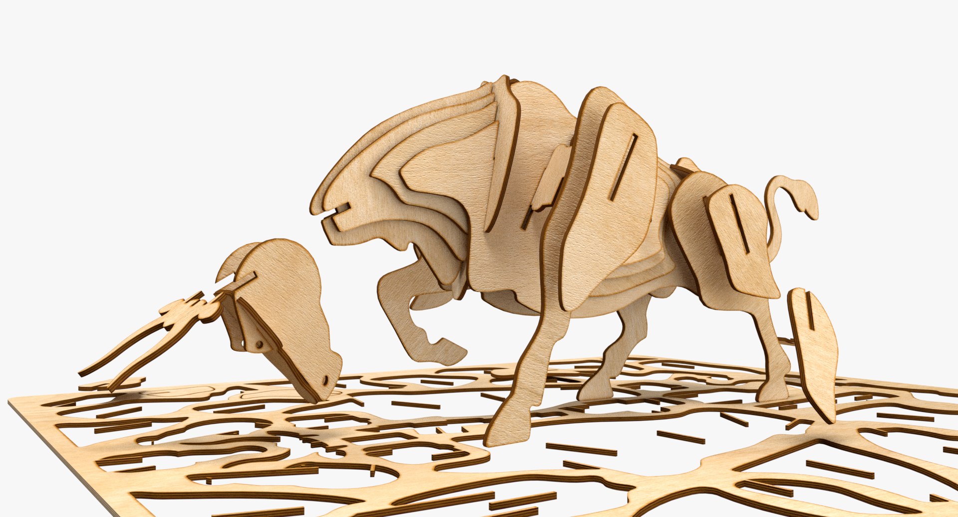 Bull Laser Cut Animation 3D - TurboSquid 1296188
