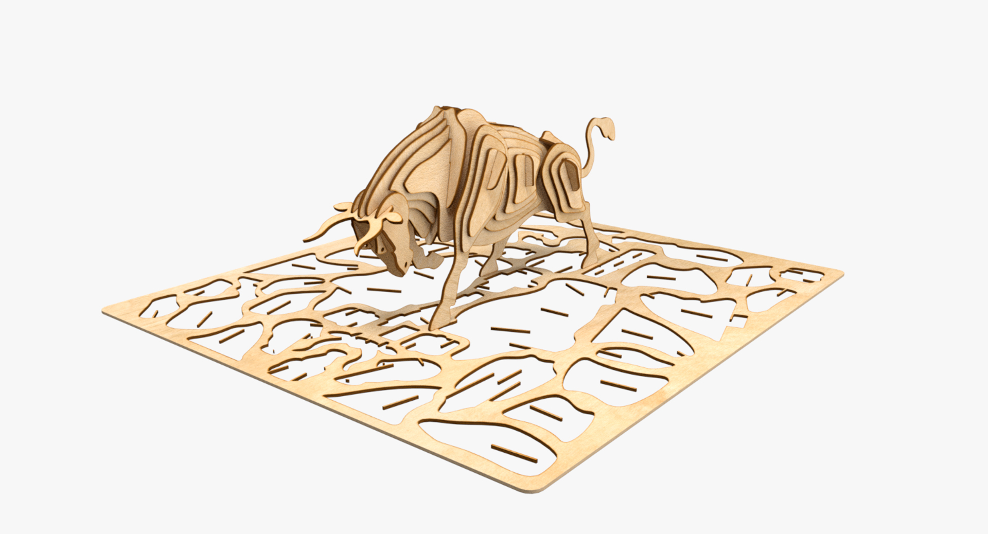 Bull Laser Cut Animation 3D - TurboSquid 1296188