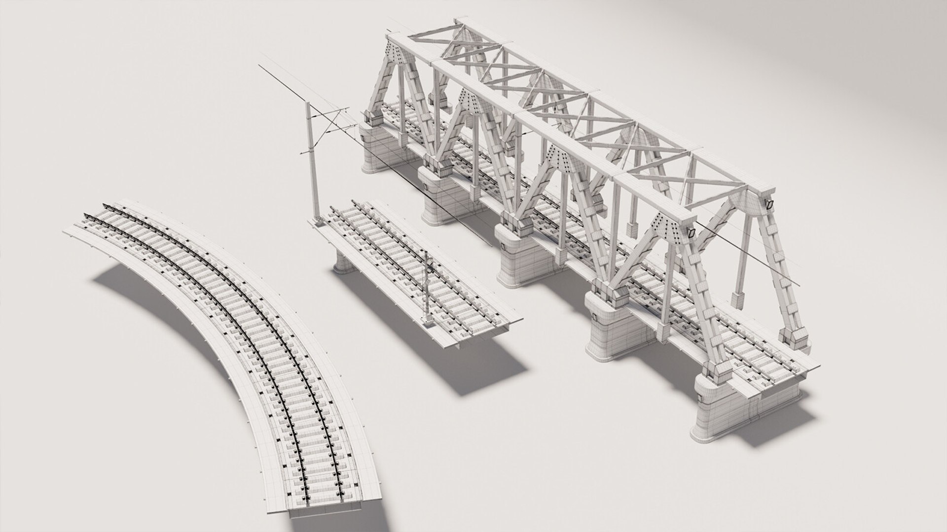 3D Railway KITBASH Set Subdivision Ready - TurboSquid 1988040