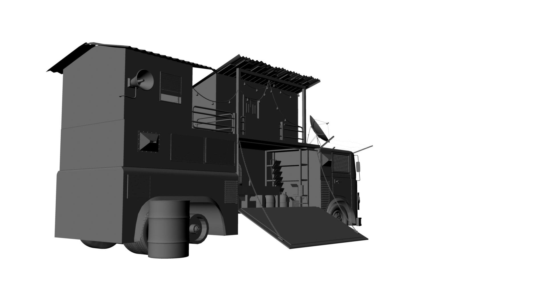 3d Truck Grey Scale Model