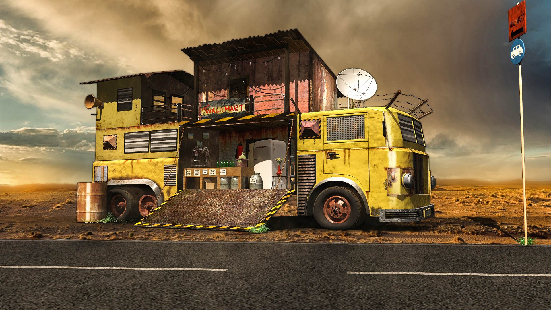 3d Truck Grey Scale Model