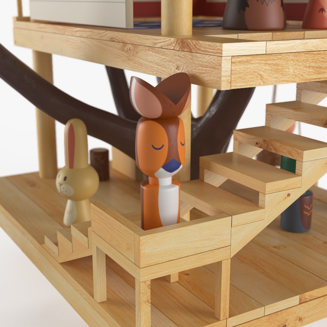 3D Model Wooden Animals House - TurboSquid 1490371