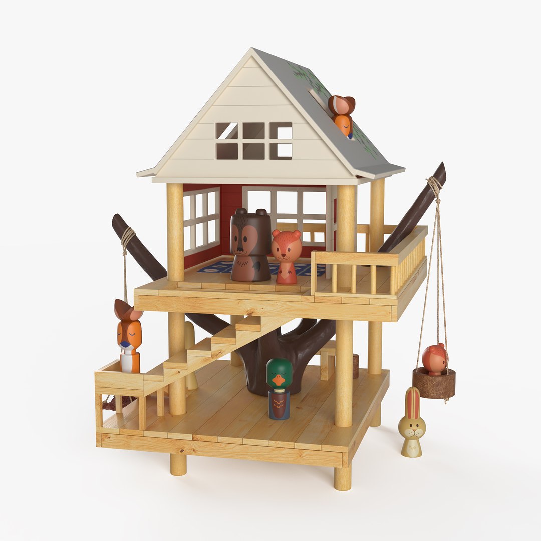 3D Model Wooden Animals House - TurboSquid 1490371