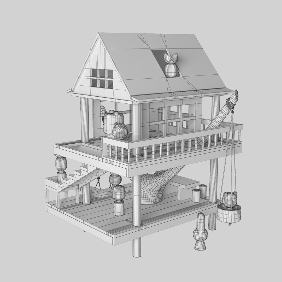 3D Model Wooden Animals House - TurboSquid 1490371