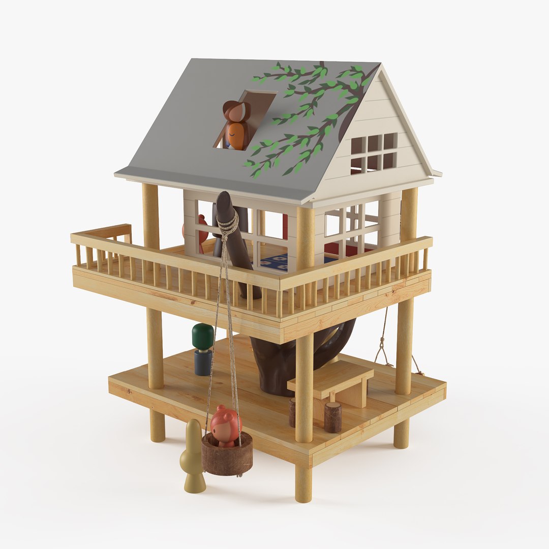 3D Model Wooden Animals House - TurboSquid 1490371