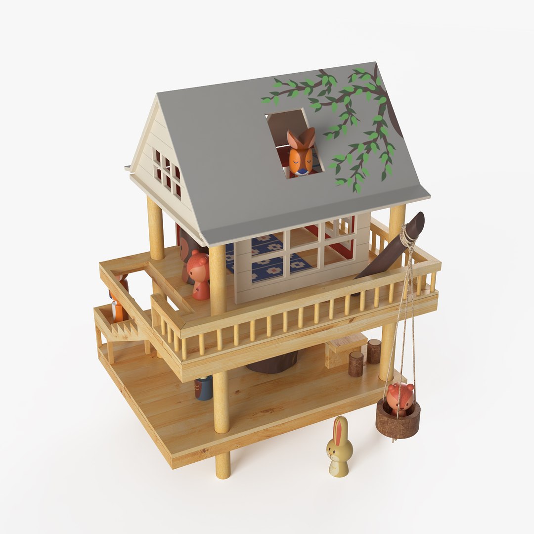 3D Model Wooden Animals House - TurboSquid 1490371