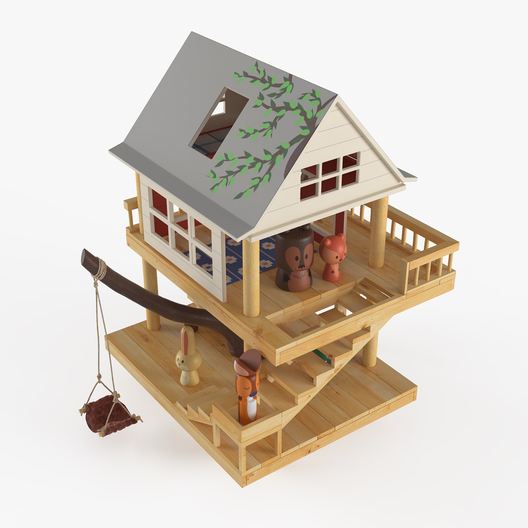 3D Model Wooden Animals House - TurboSquid 1490371