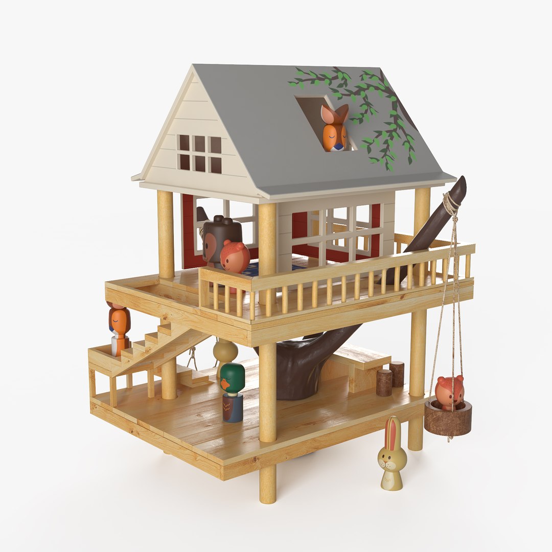 3D Model Wooden Animals House - TurboSquid 1490371