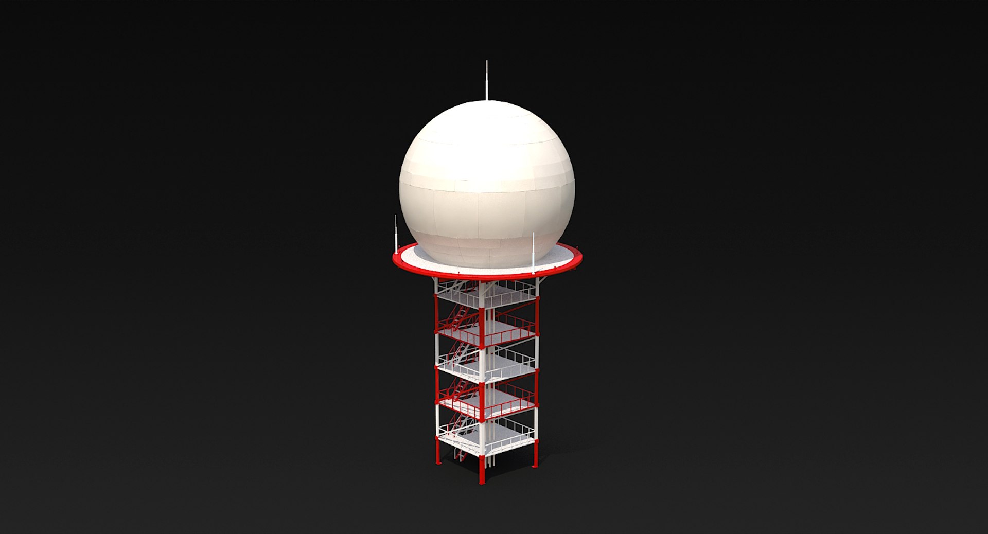 Airfield Radar Control Tower Model - TurboSquid 1174053