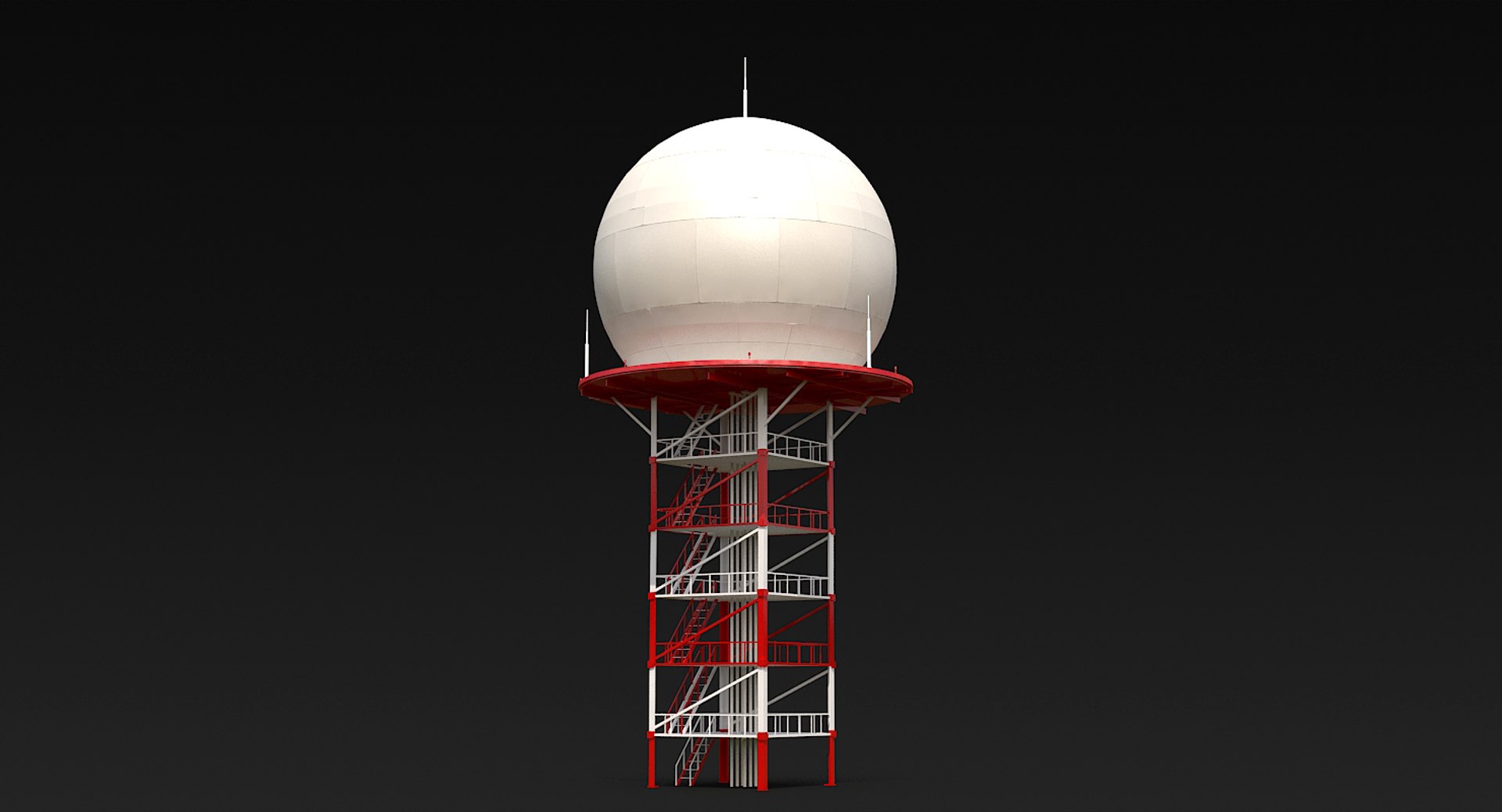 Airfield Radar Control Tower Model - TurboSquid 1174053