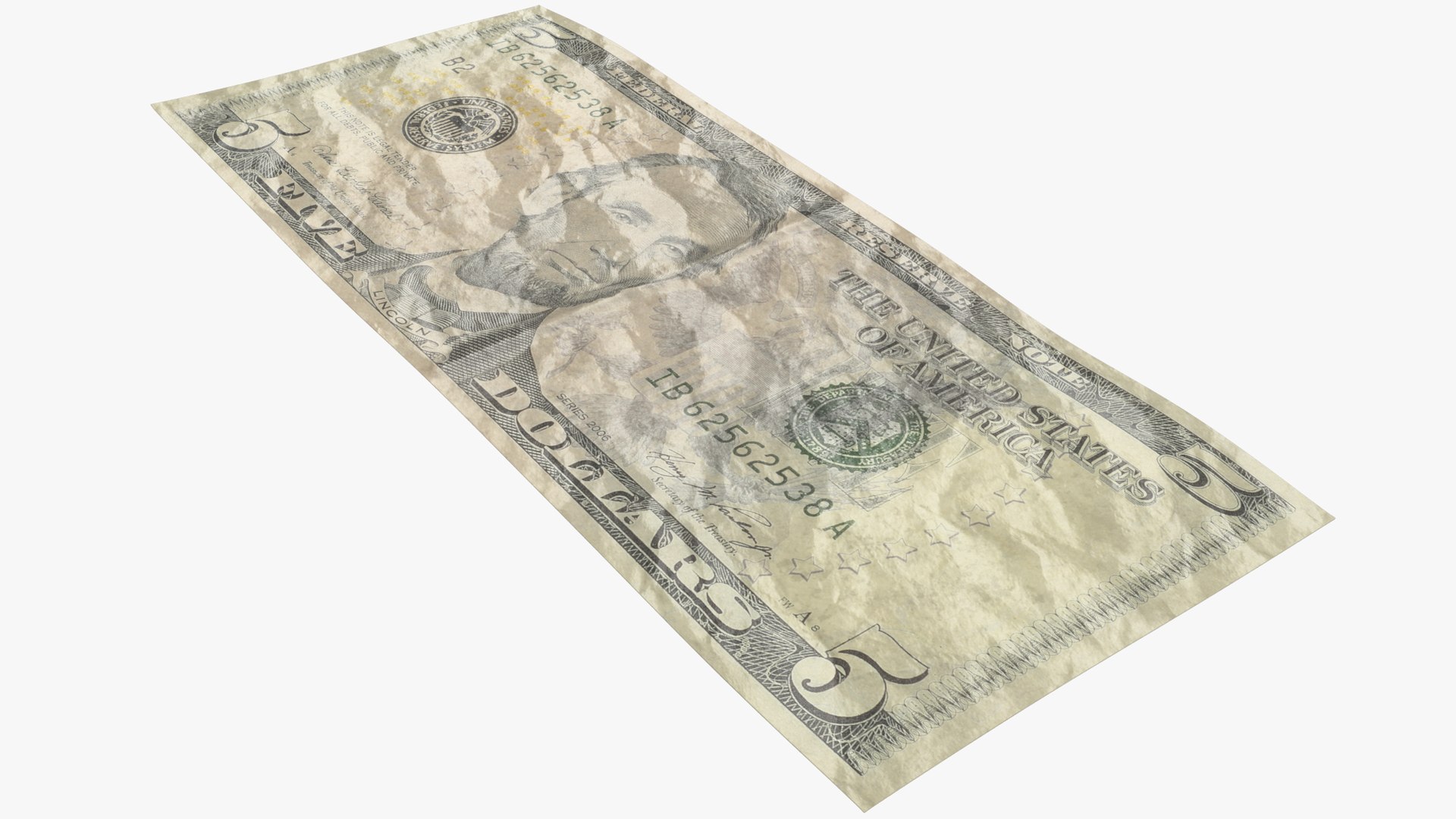 Dollar Bill Crumpled Model - TurboSquid 1593956