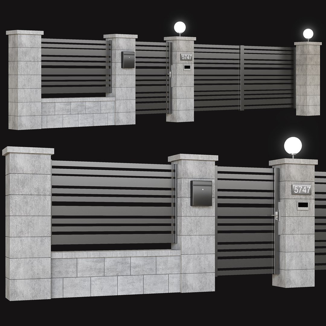 3D Fence Gate Intercom - TurboSquid 1546577