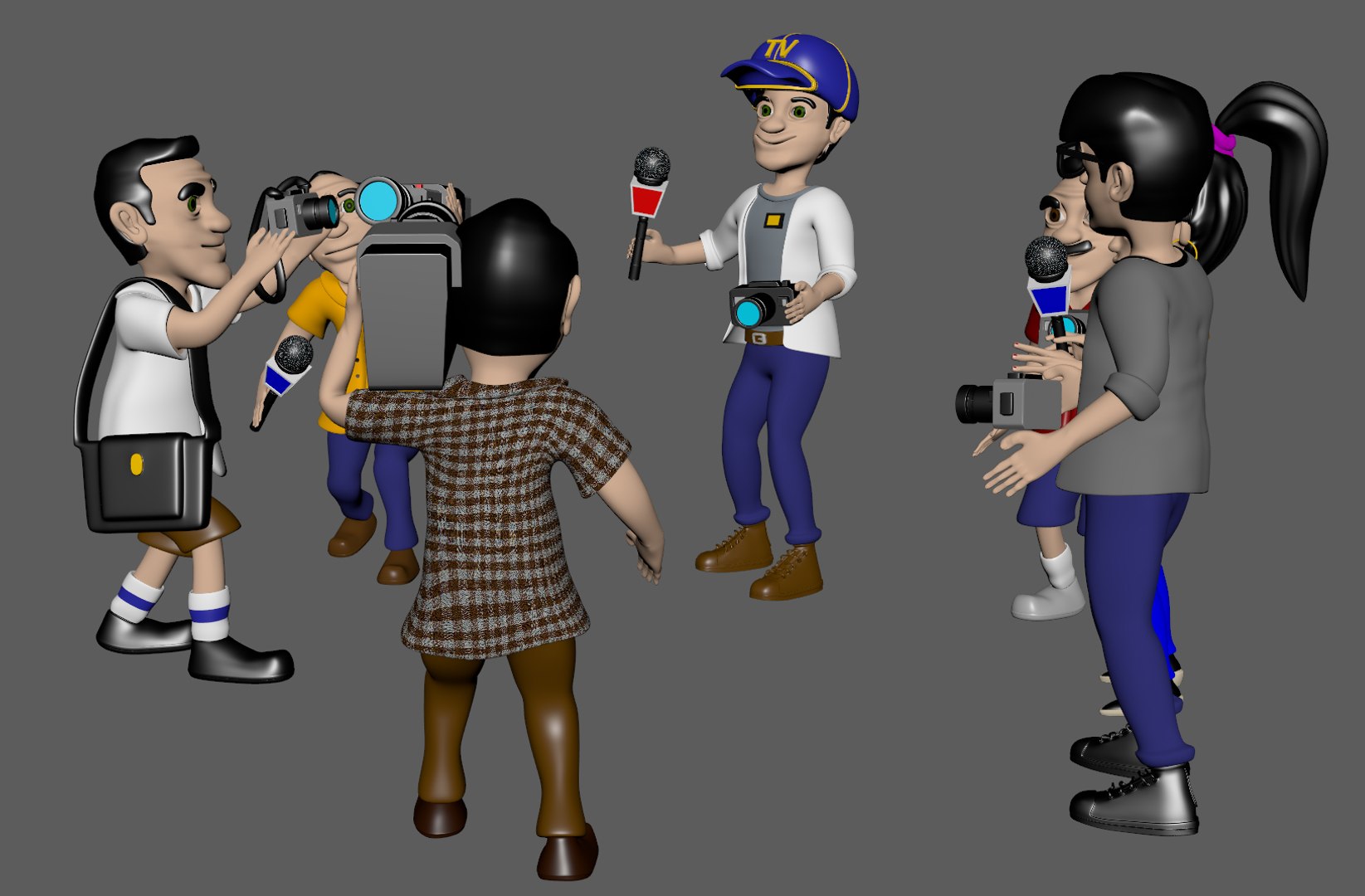 3D Model Reporter Cartoon Toon - TurboSquid 1235345
