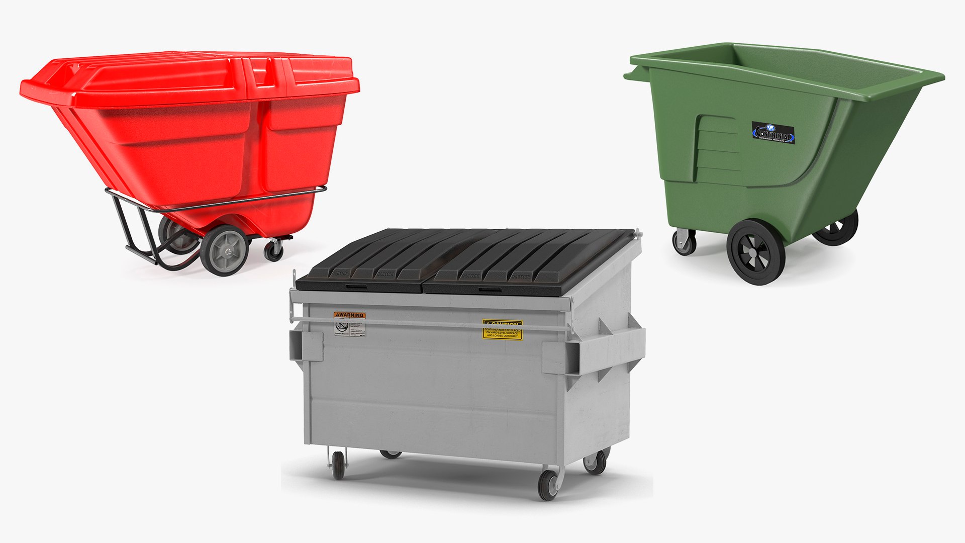 Wheeled Garbage Cans Collection 3D Model - TurboSquid 2176891