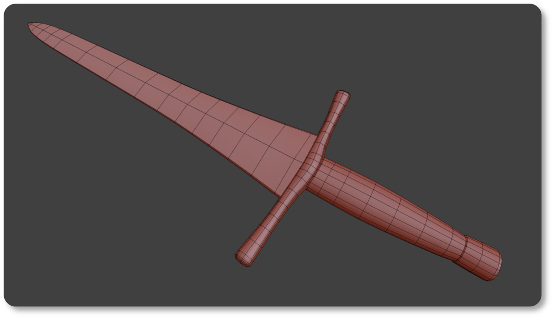 3d model medieval broad dagger