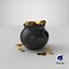 3d model pot gold coin