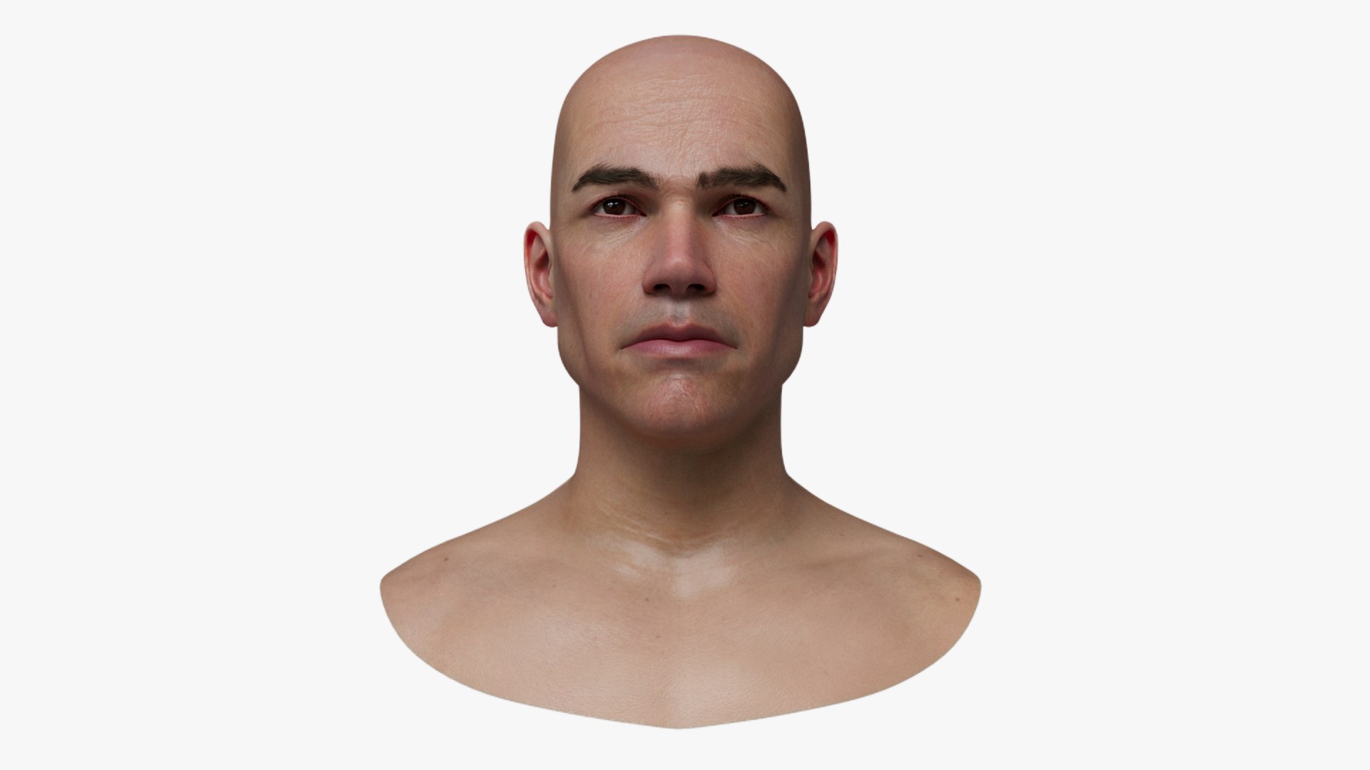 White Male Head Base Mesh Metahuman Topology V2 Model - TurboSquid 2258511