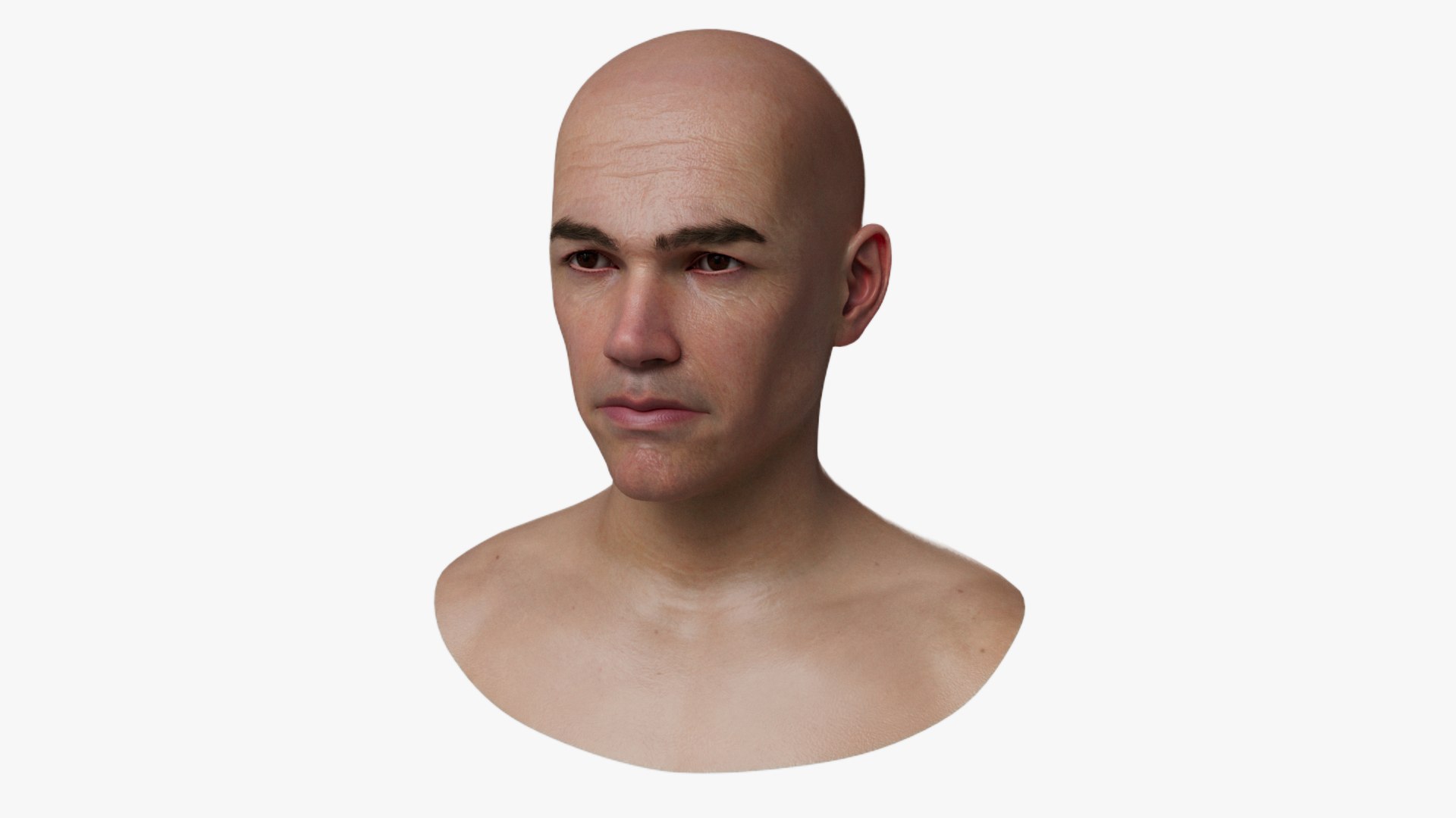 White Male Head Base Mesh Metahuman Topology V2 Model - TurboSquid 2258511