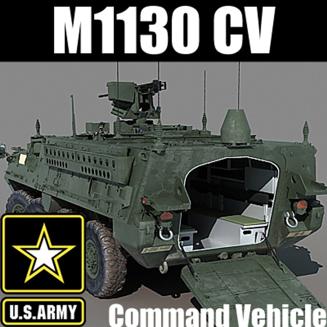 Army M1130 Command Vehicle 3d Model