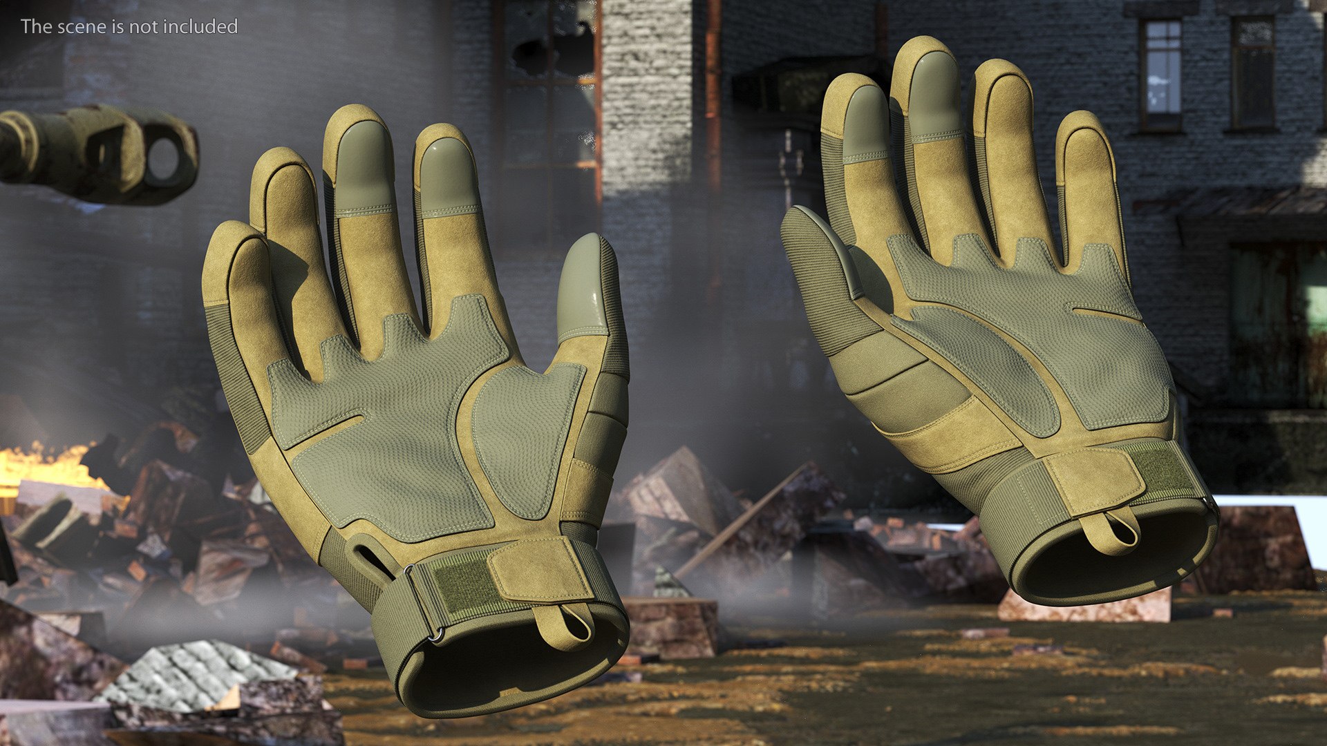3D Armor Gloves Khaki Fur - TurboSquid 2139753