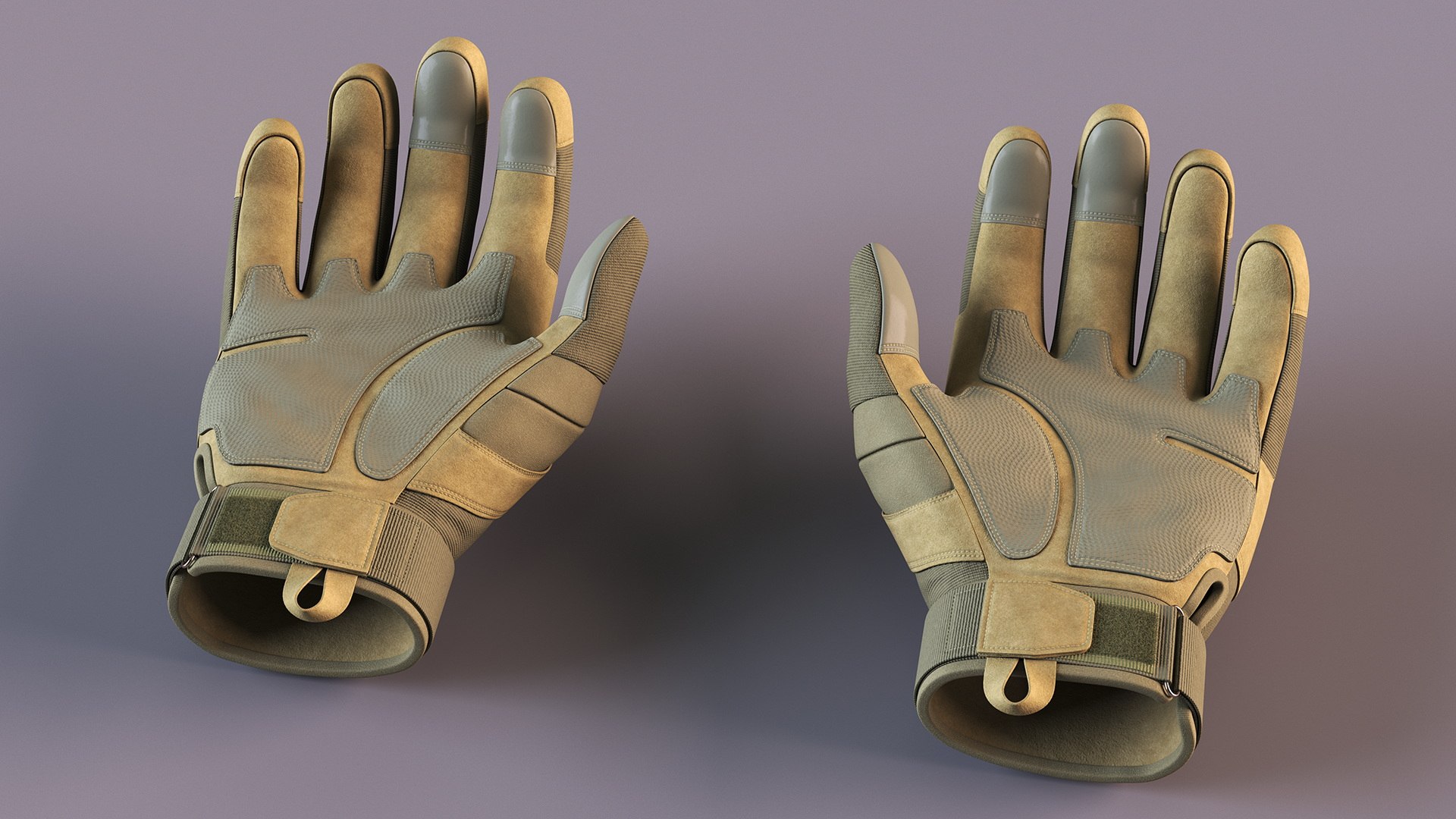 3D Armor Gloves Khaki Fur - TurboSquid 2139753