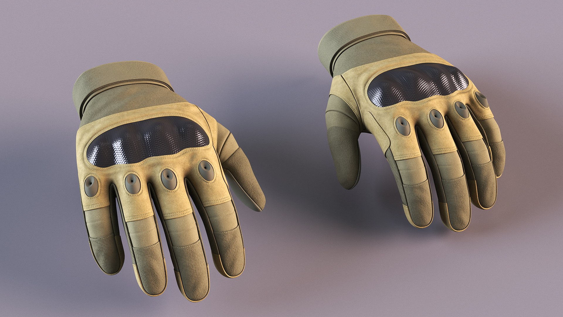 3D Armor Gloves Khaki Fur - TurboSquid 2139753