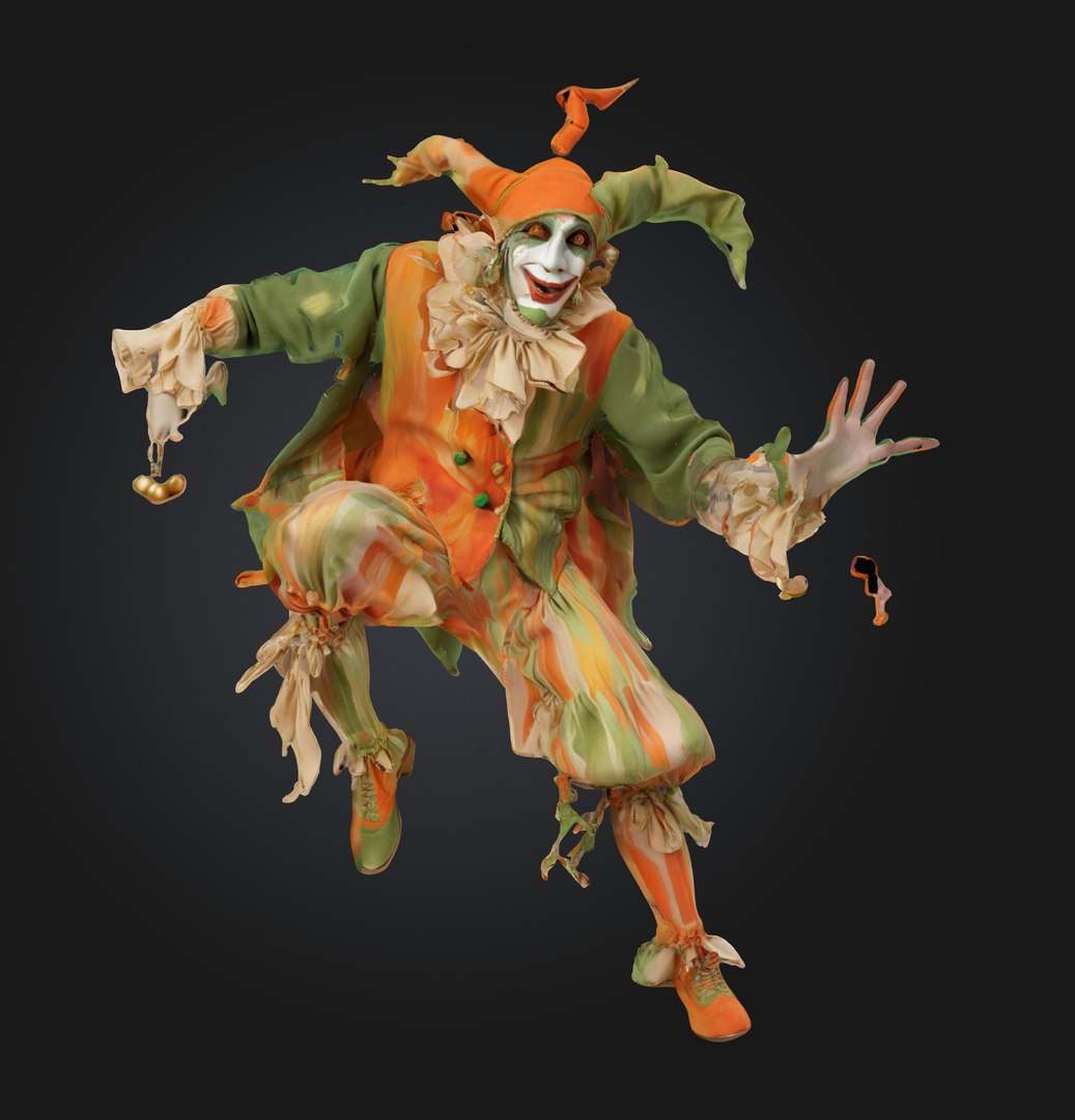 Harlequin Dance Circus Jester Clown Face Model - TurboSquid 2422938