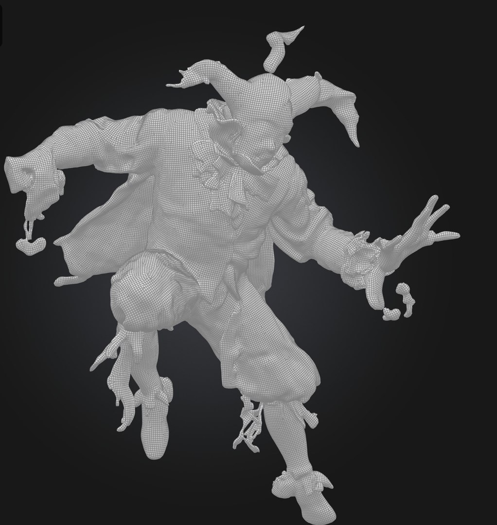 Harlequin Dance Circus Jester Clown Face Model - TurboSquid 2422938