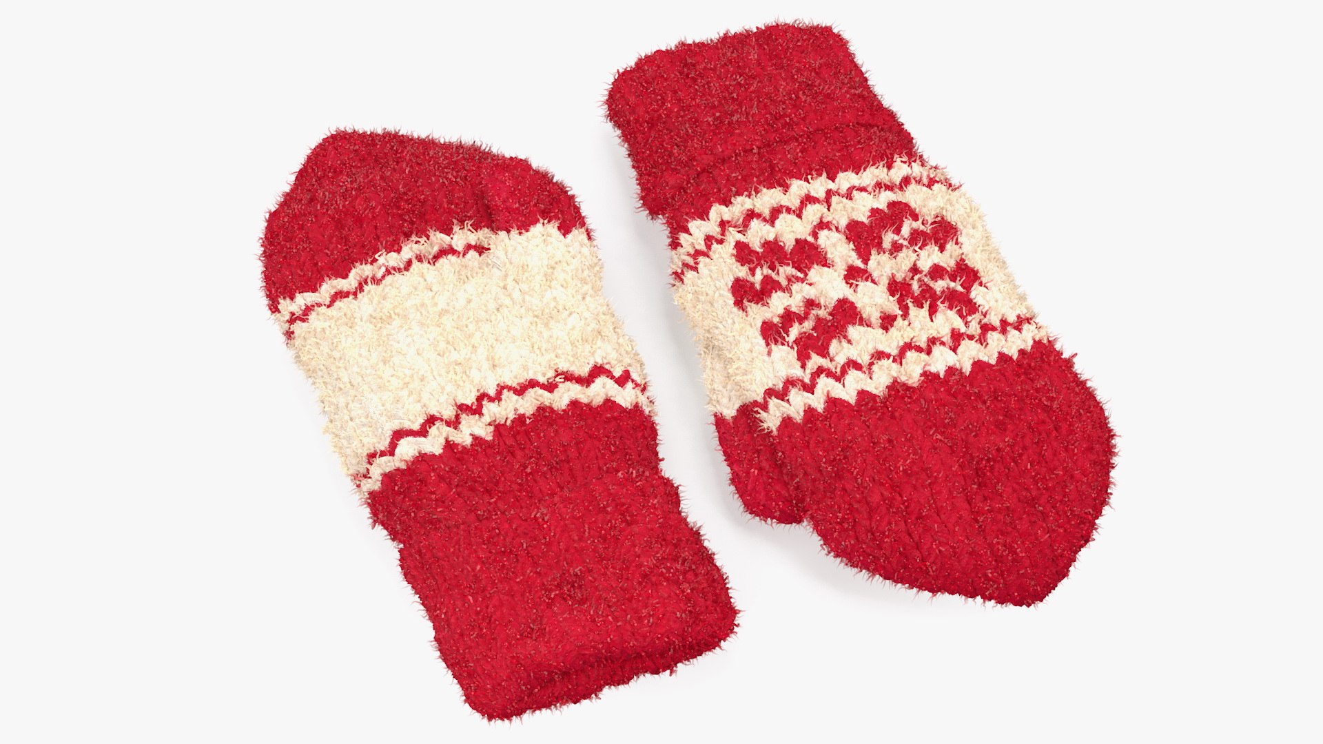 Knitted red wool mittens 3D model - TurboSquid 1567115