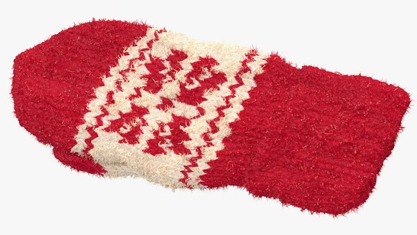 Knitted red wool mittens 3D model - TurboSquid 1567115