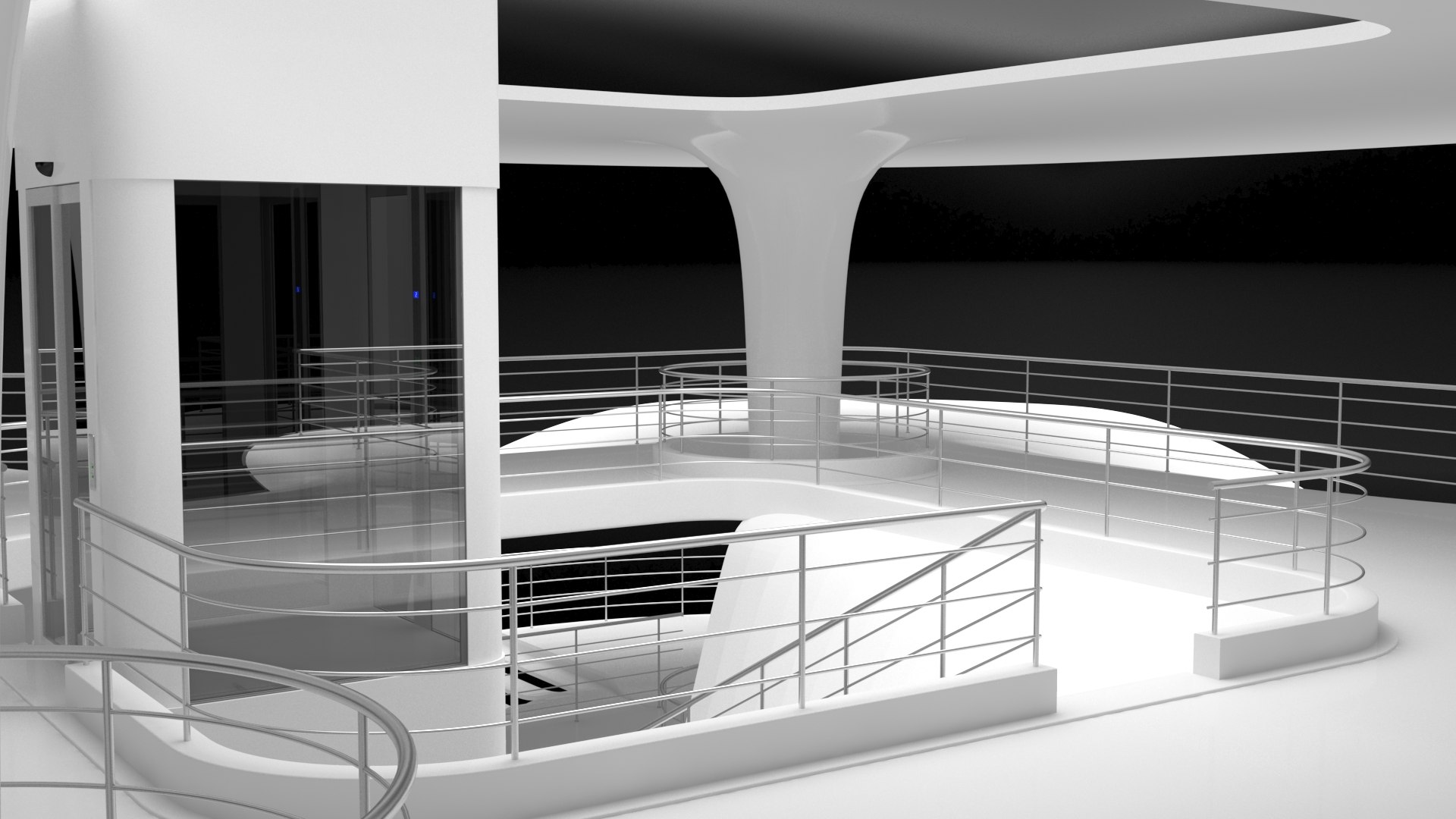 3D Futuristic Parametric Sci-Fi Exhibition Pavilion Architecture Model ...