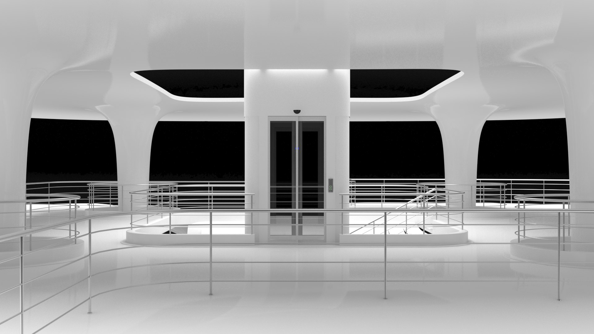 3D Futuristic Parametric Sci-Fi Exhibition Pavilion Architecture Model ...